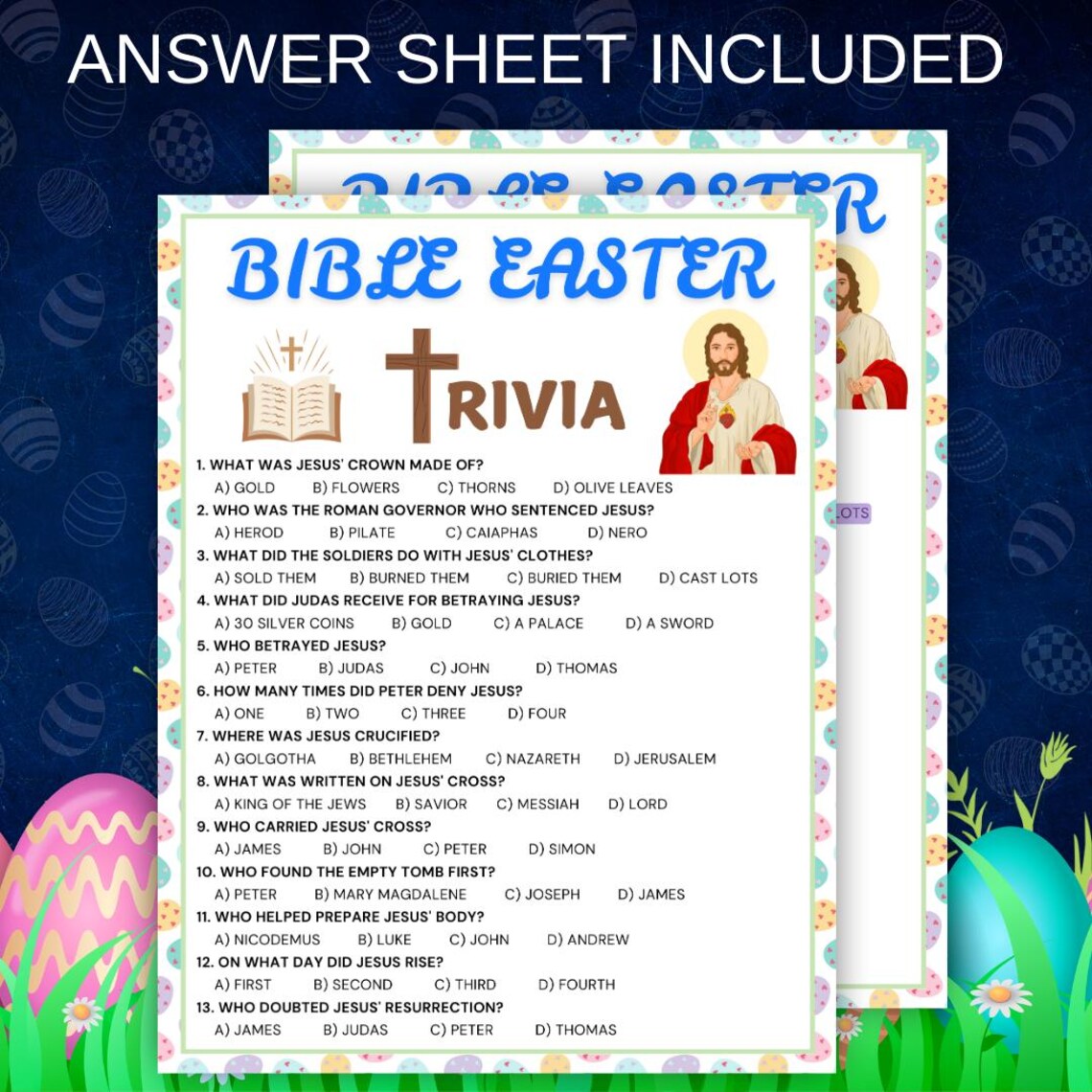 Easter Bible Trivia Game, Easter Trivia, Bible Games, Printable Trivia ...