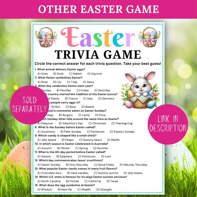 Easter Fact or Fiction Game, Easter Party Game, True or False Game ...