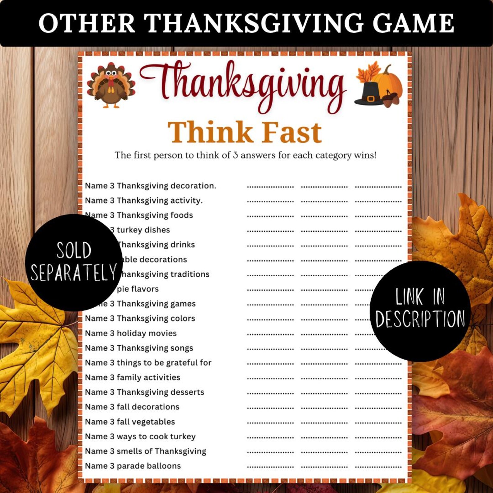 Who is Most Like a Turkey Game, Thanksgiving Game, Thanksgiving ...