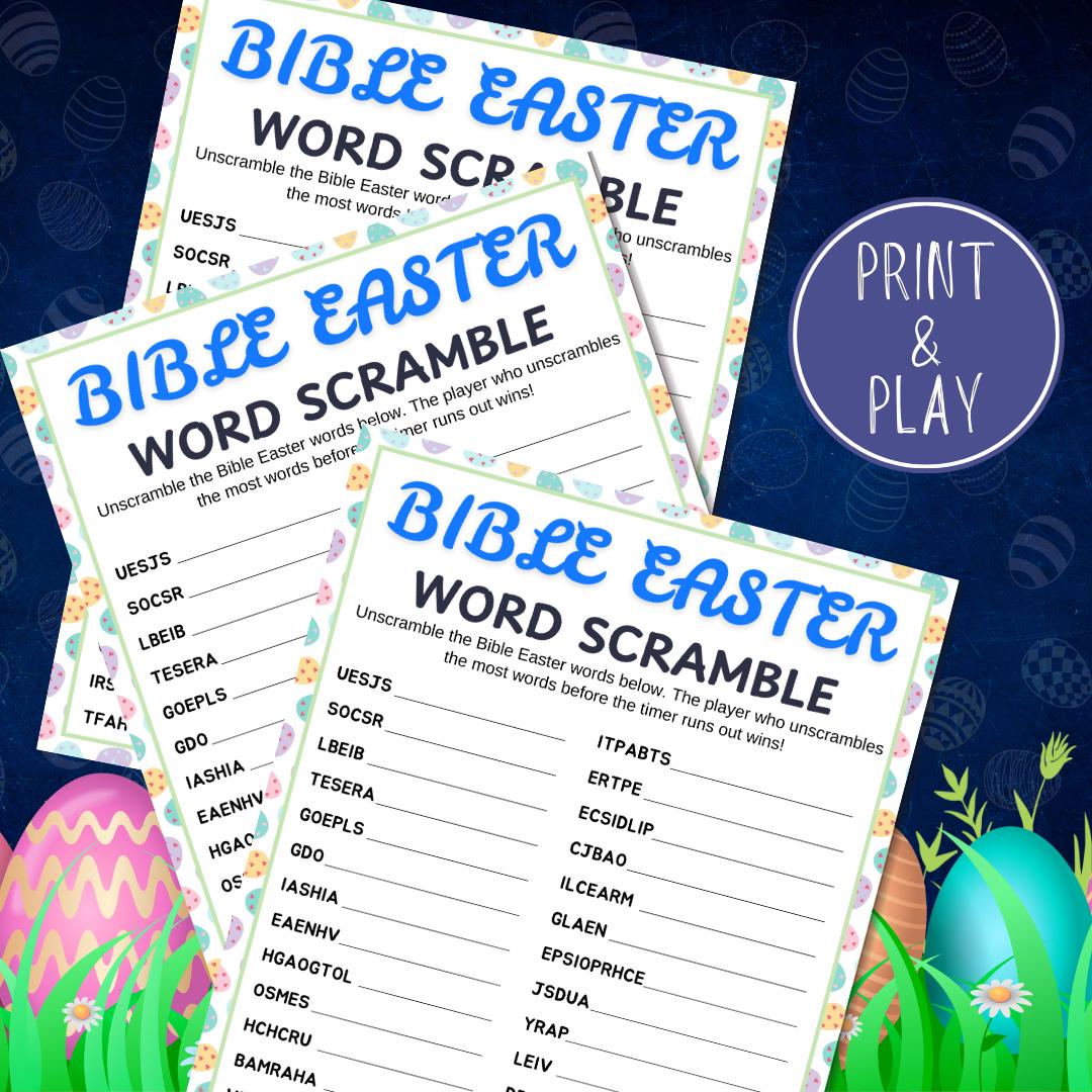Bible Easter Word Scramble Game, Printable Bible Games, Bible Word ...