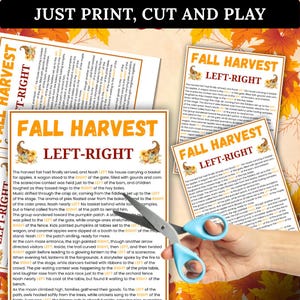 Left Right Fall Game, Pass the Prize Gift Exchange Game, Autumn Party ...