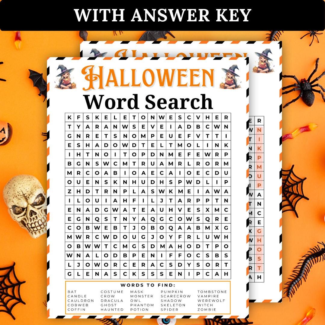 Halloween Word Search Game, Printable Halloween Games, Fun Halloween ...