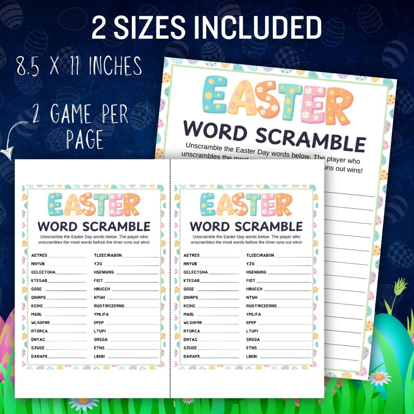 Easter Word Scramble Game, Printable Esater Games, Easter Word ...