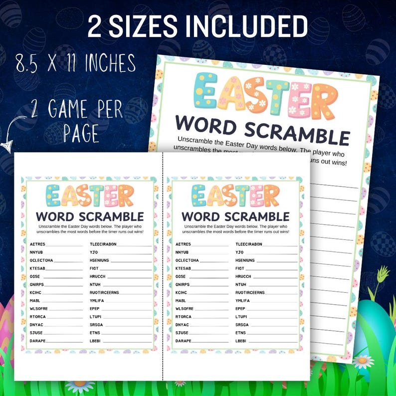 Easter Word Scramble Game, Printable Esater Games, Easter Word ...