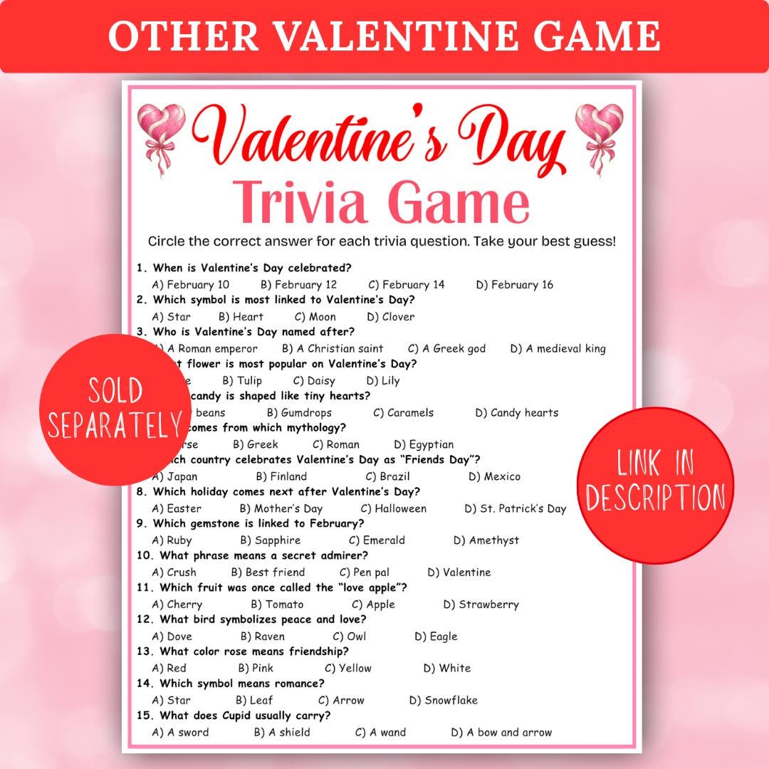 Valentine's Day Fact or Fiction Game, Valentines Party Game, True or ...