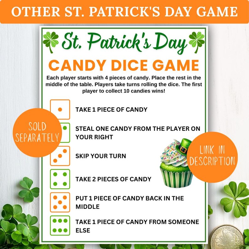 St. Patrick's Day Left Right Game, Pass the Prize Game, St Paddys Day ...