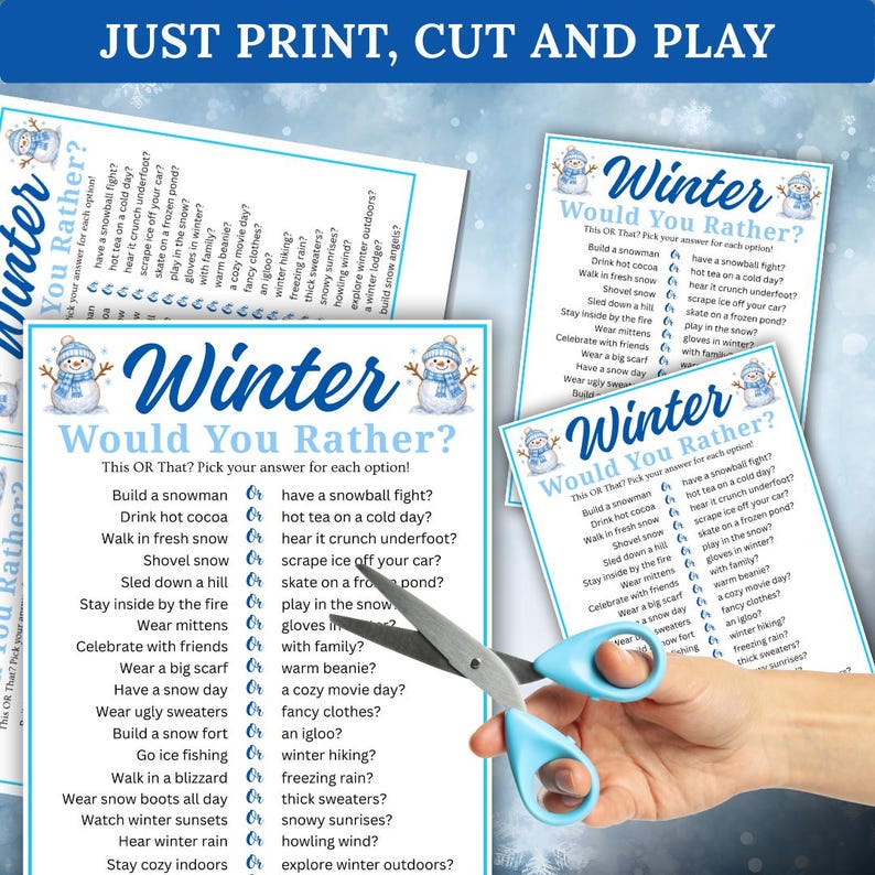 Winter This or That Game, Printable Would You Rather Game, Party Games ...