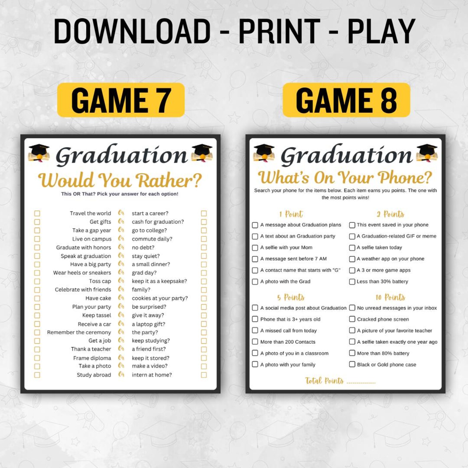 Printable Graduation Party Games, Graduation Games Bundle, Graduation ...