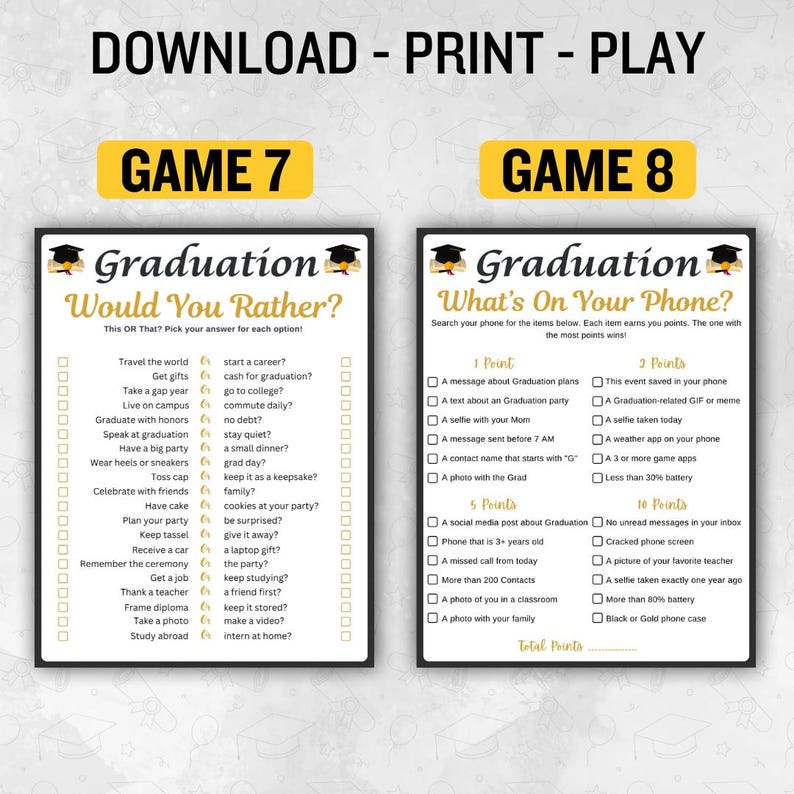 Printable Graduation Party Games, Graduation Games Bundle, Graduation ...
