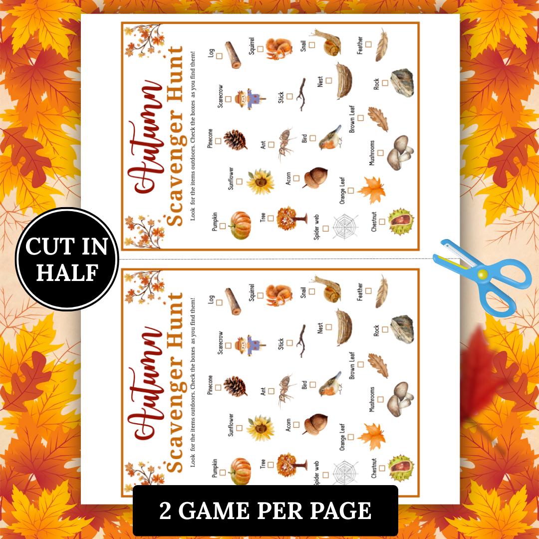 Fall Scavenger Hunt, Printable Outdoor Treasure Hunt for Kids, Hunt ...