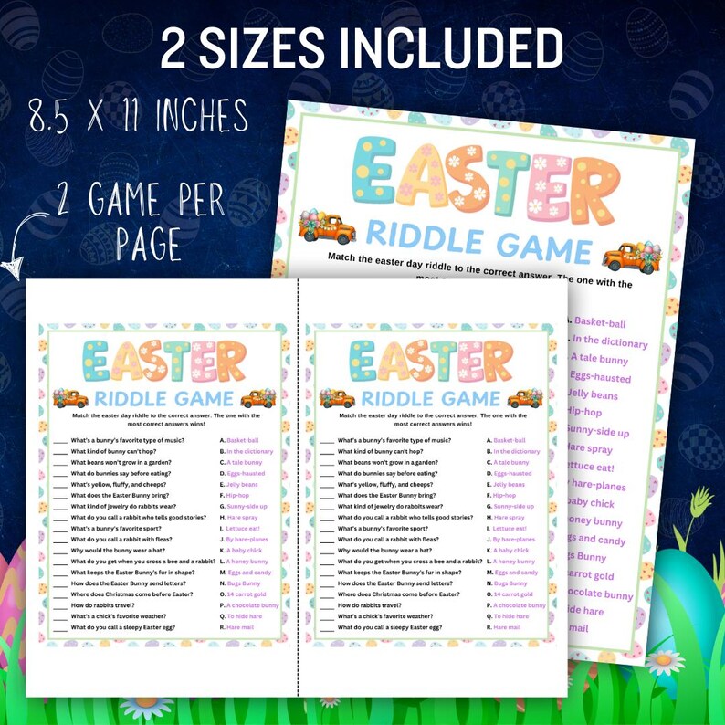 Easter Day Riddle Game, Printable Easter Day Party Games, Easter Who Am ...