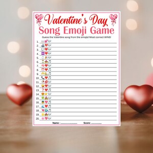 Valentine's Day Songs Emoji Game, Valentines Party Game, Holiday Trivia ...