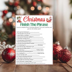 Christmas Finish the Phrase Game, Printable Christmas Party Games ...