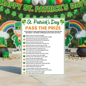 St Patrick's Day Pass the Prize Game, Pass the Gift, St Paddy's Game ...