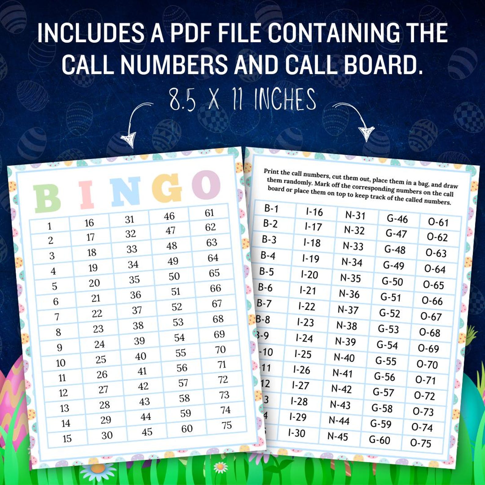 200 Easter Day Bingo Cards, Easter Day Bingo Game, Instant Download ...