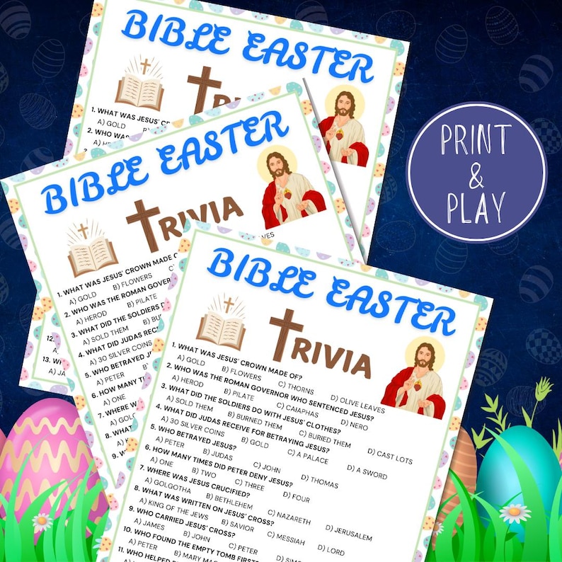 Easter Bible Trivia Game, Easter Trivia, Bible Games, Printable Trivia ...