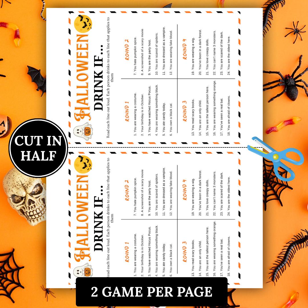 Halloween Drink If Game, Printable Halloween Games, Halloween Activity ...
