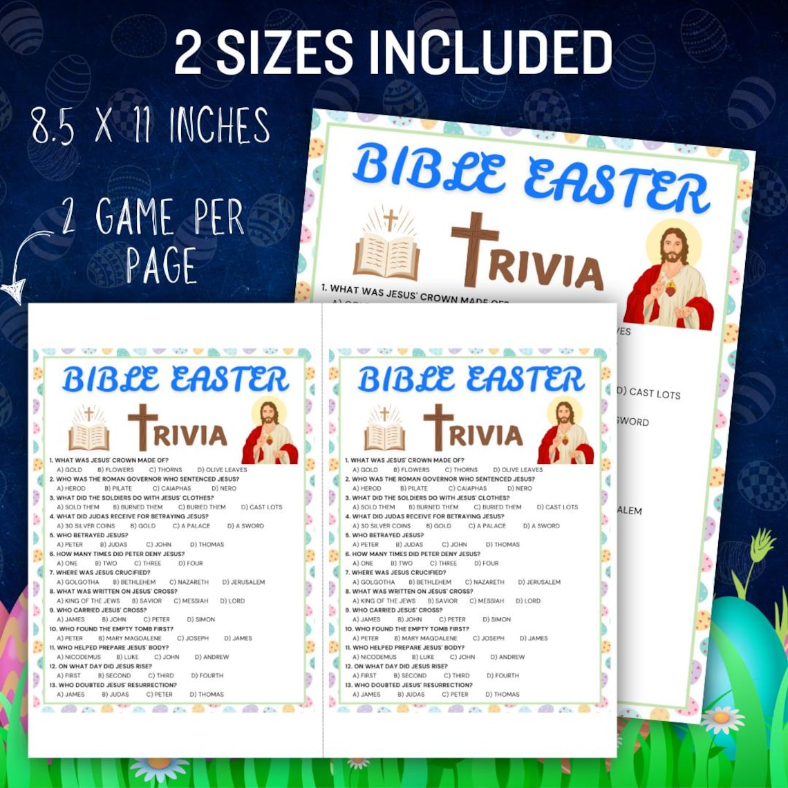 Easter Bible Trivia Game, Easter Trivia, Bible Games, Printable Trivia ...