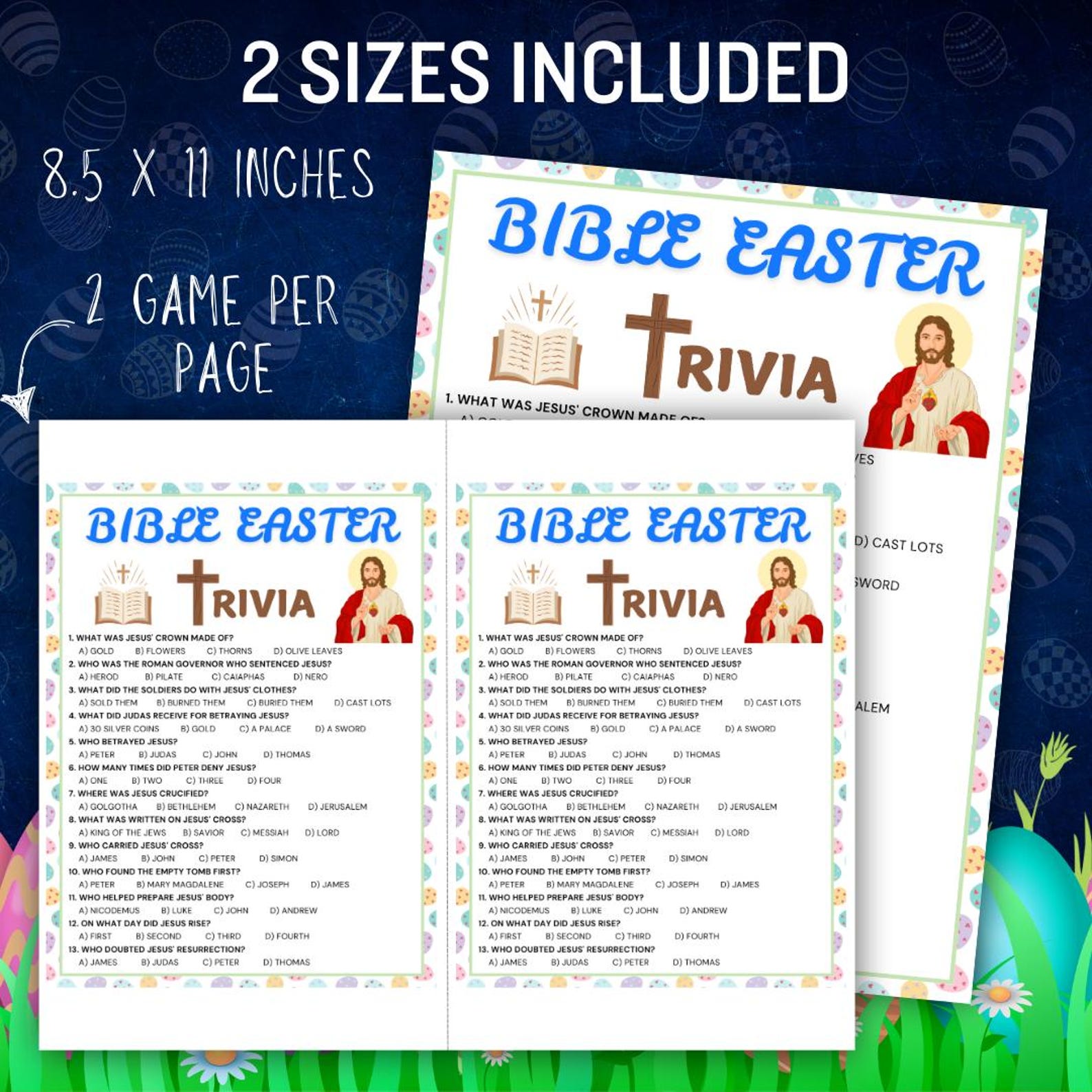 Easter Bible Trivia Game, Easter Trivia, Bible Games, Printable Trivia ...