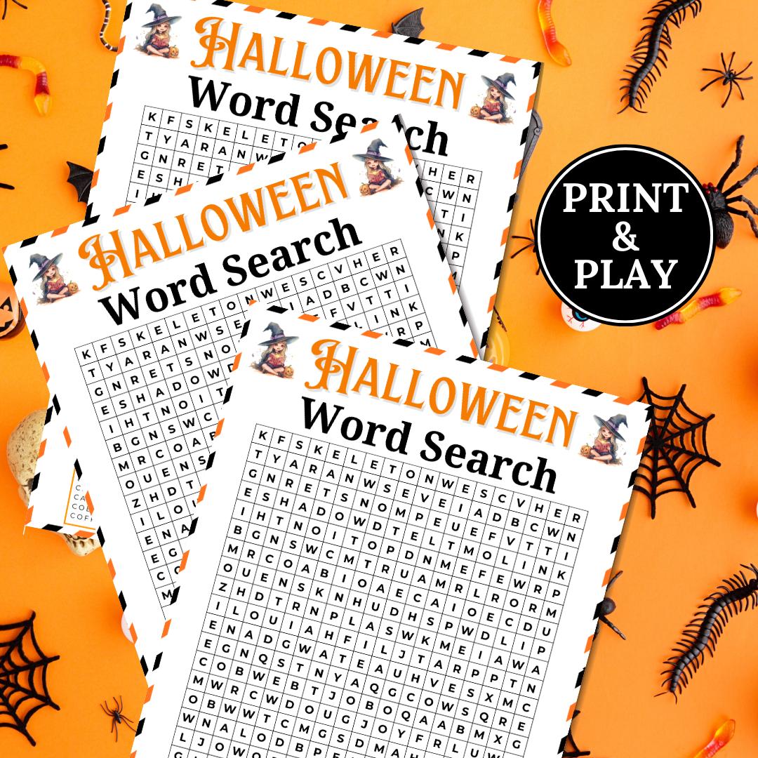 Halloween Word Search Game, Printable Halloween Games, Fun Halloween ...