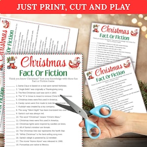 Christmas Fact or Fiction Game, Christmas Party Game, True or False ...