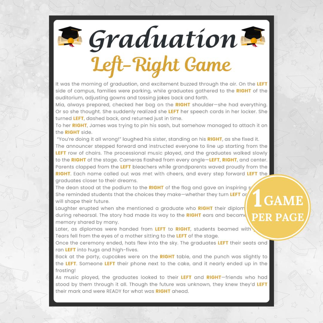 Graduation Left Right Game, Pass the Prize Gift Exchange Game ...