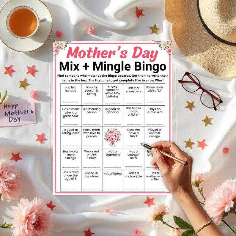 Mothers Day Mix and Mingle Bingo Game, Get to Know You, Work Party Game ...
