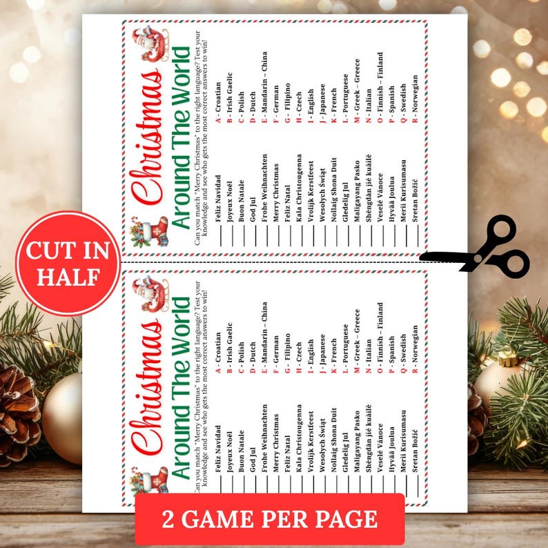 Christmas Around the World Game, Christmas Traditions, Printable ...