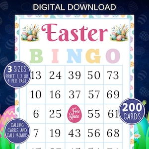 200 Easter Day Bingo Cards, Easter Day Bingo Game, Instant Download ...