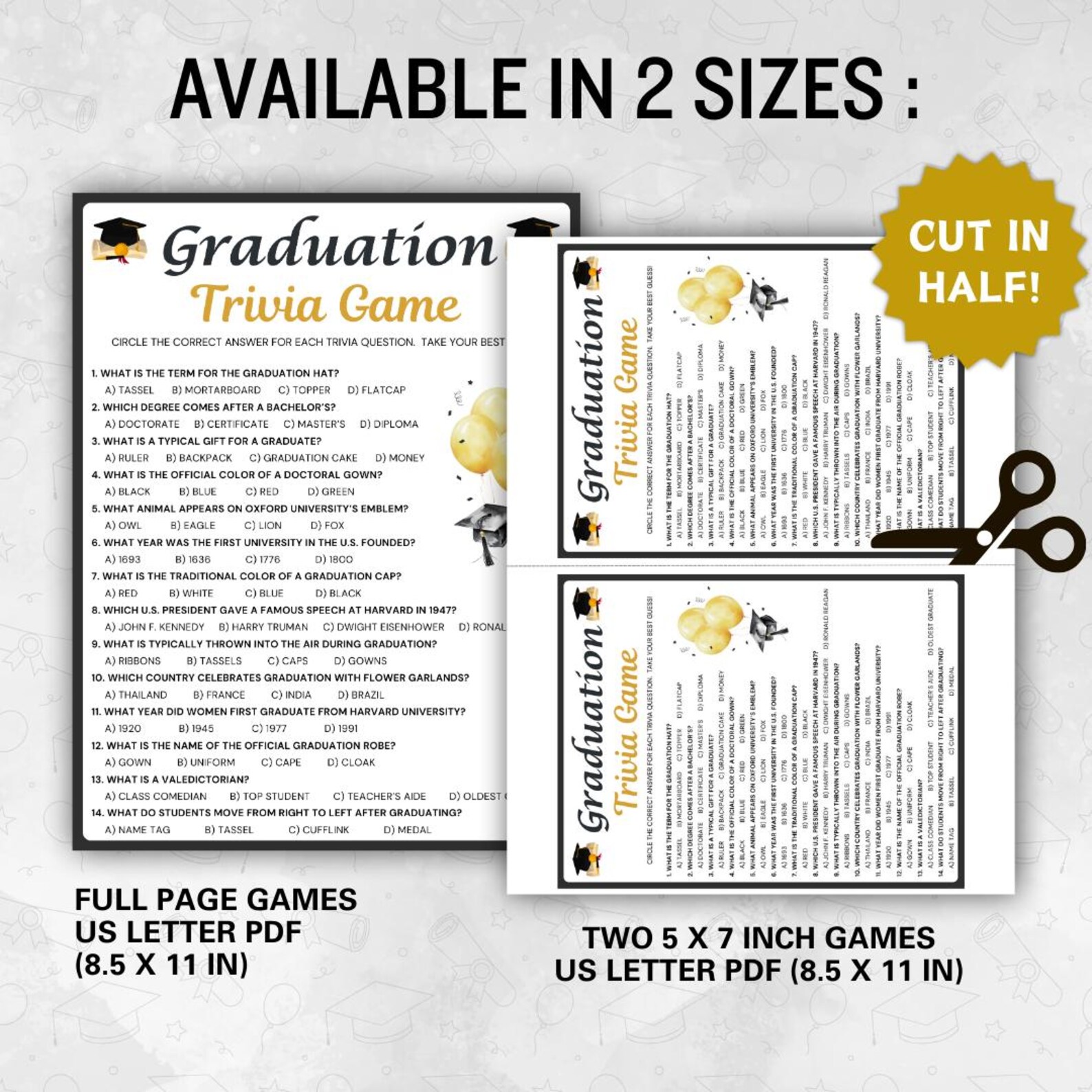 Printable Graduation Party Games, Graduation Games Bundle, Graduation ...