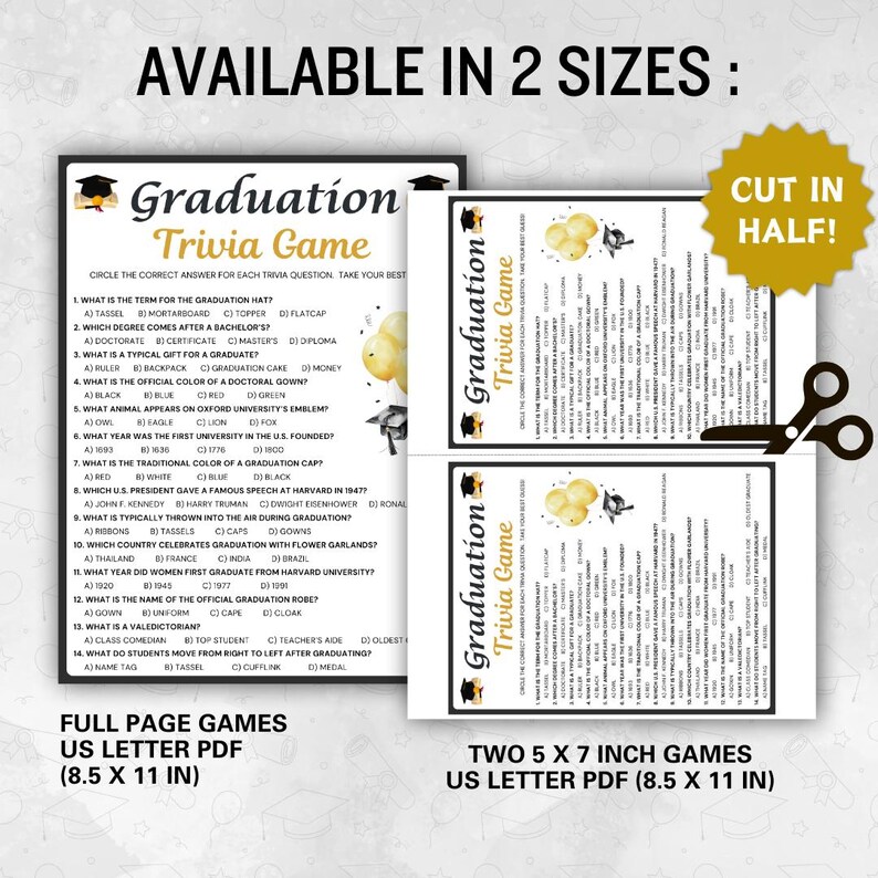 Printable Graduation Party Games, Graduation Games Bundle, Graduation ...