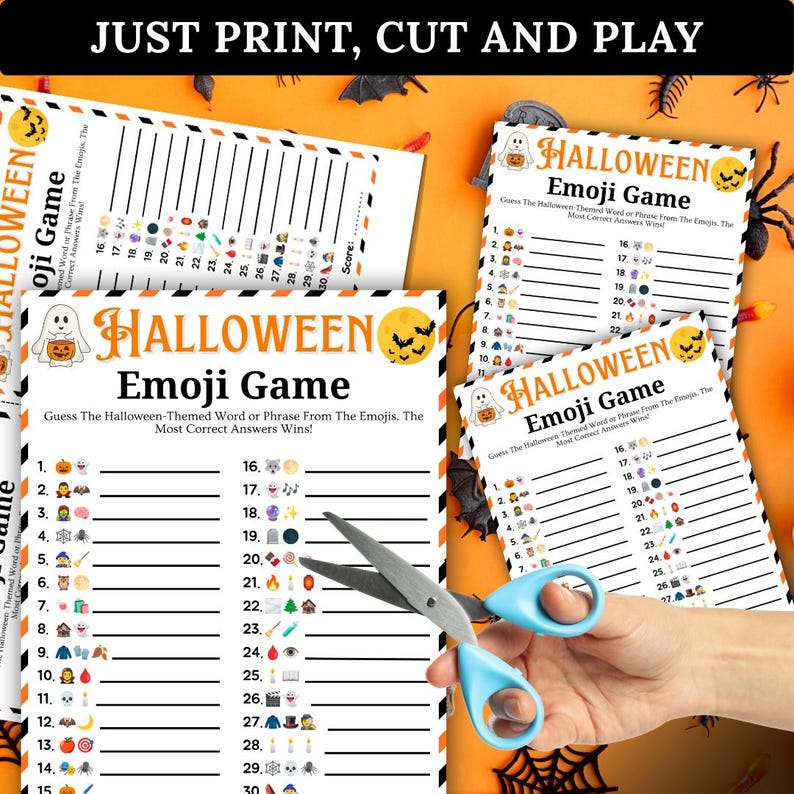 Halloween Emoji Game, Printable Halloween Games, Halloween Emoji ...