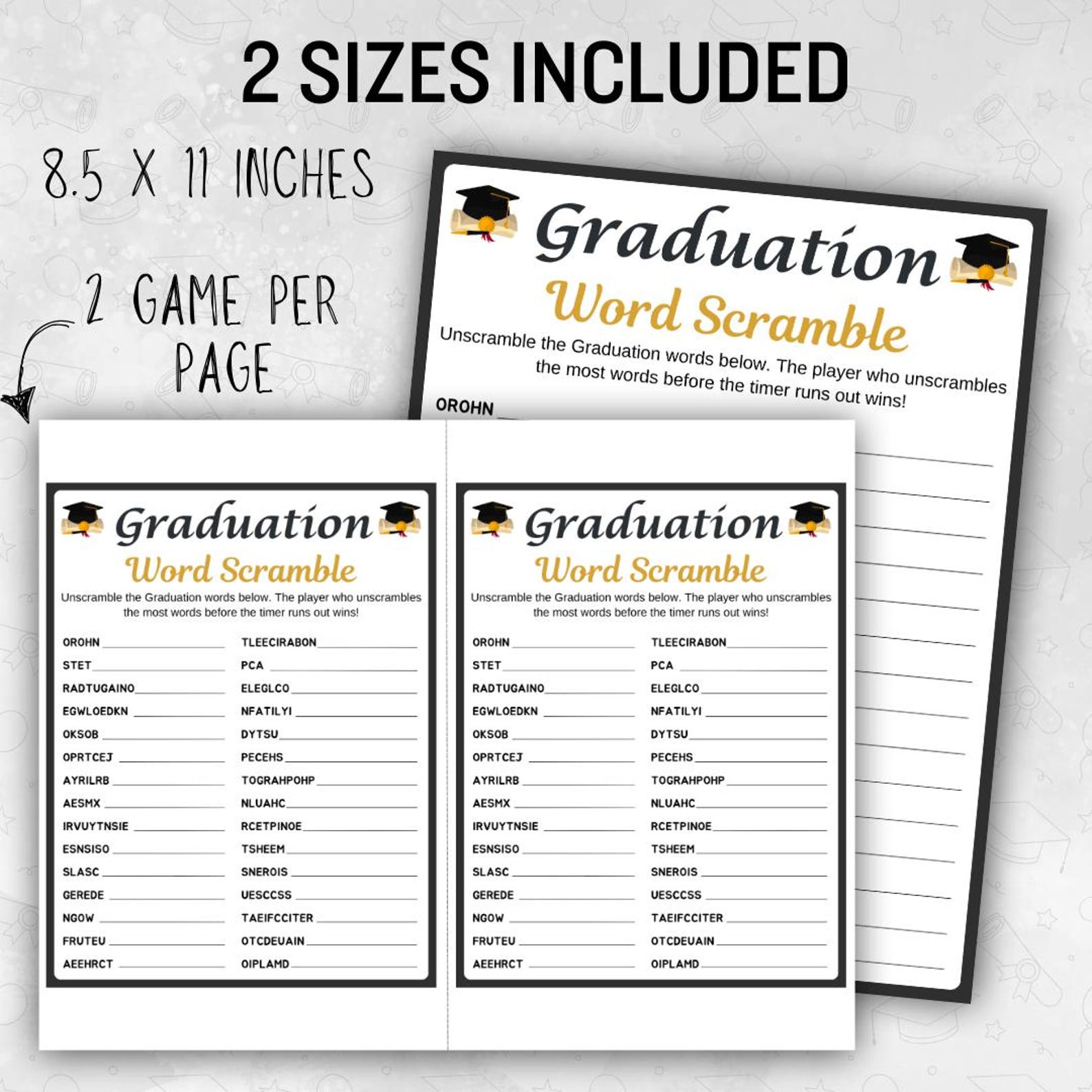 Graduation Word Scramble Game, Graduation Games, Graduation Word ...