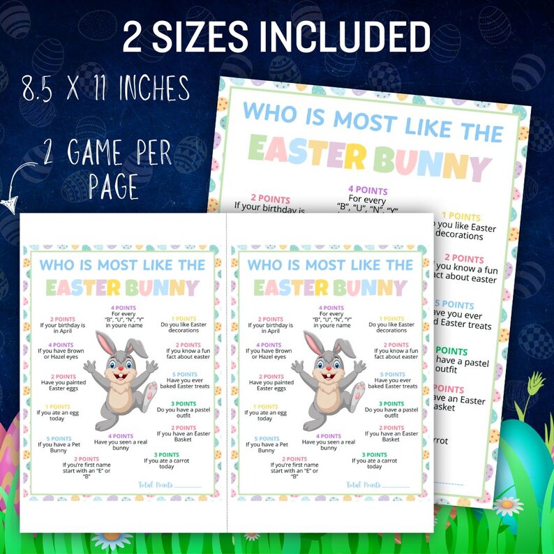 Who is Most Like the Easter Bunny Game, Printable Easter Game, Easter ...