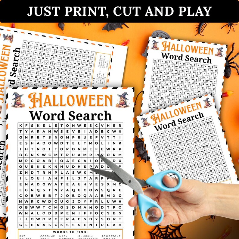 Halloween Word Search Game, Printable Halloween Games, Fun Halloween ...