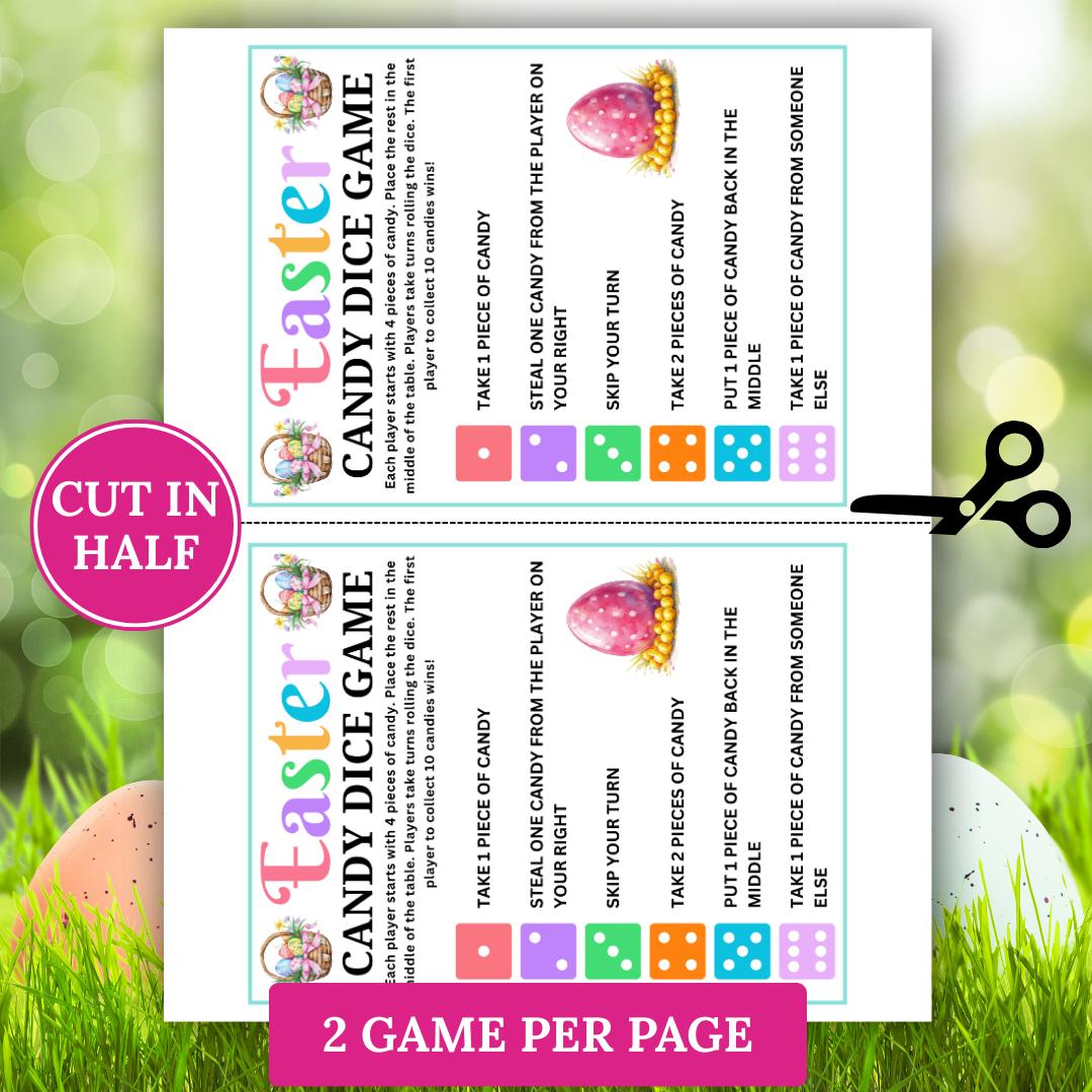 Candy Dice Game, Easter Party Game, Pass the Candy Game, Group Party ...