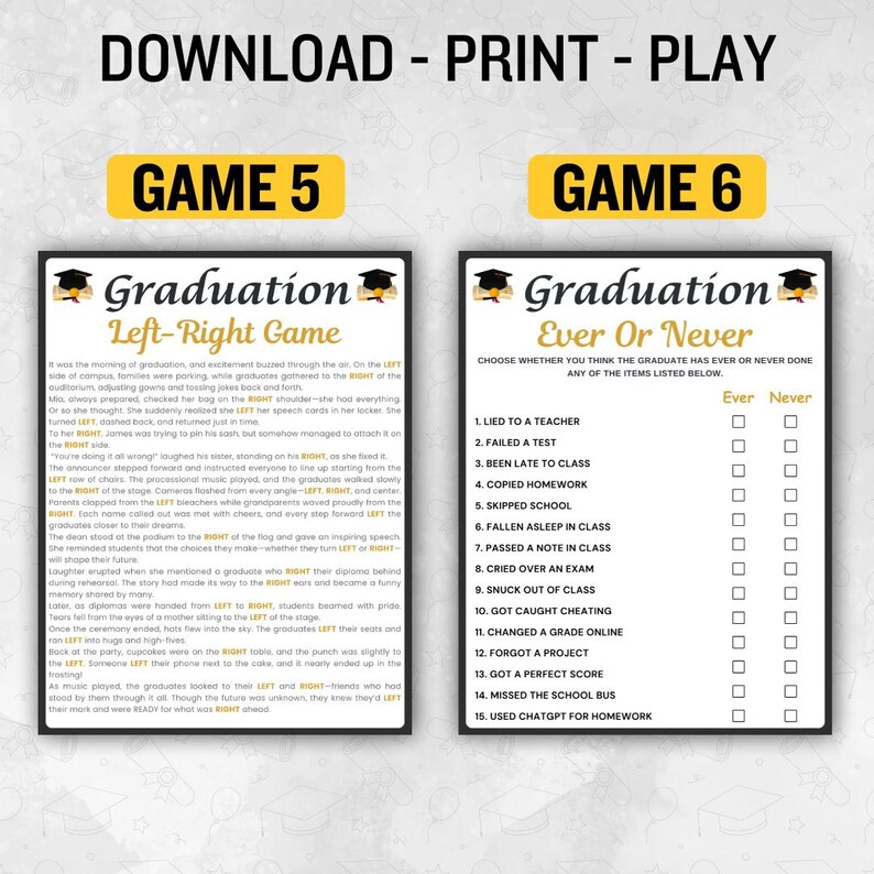 Printable Graduation Party Games, Graduation Games Bundle, Graduation ...