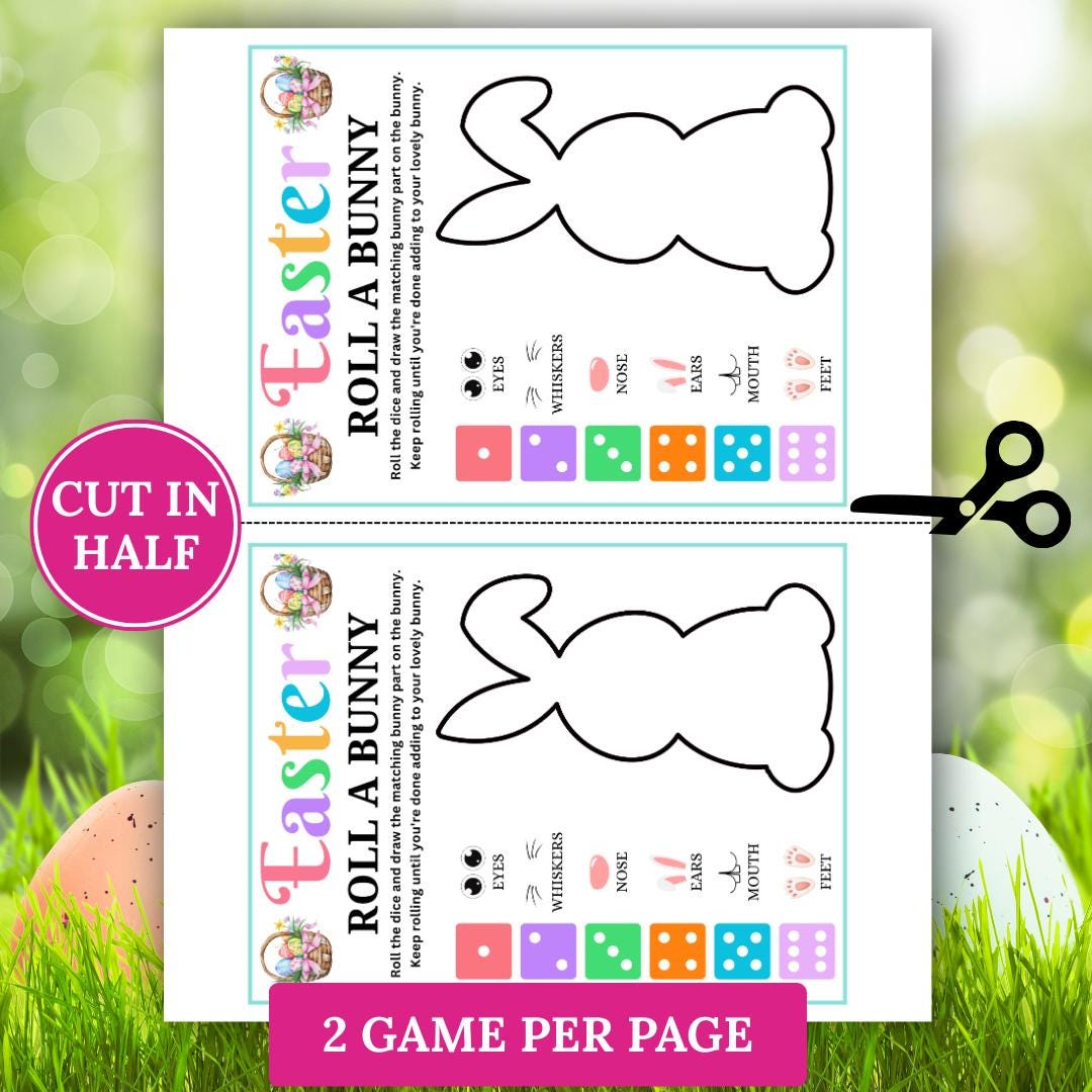 Easter Roll A Bunny Game, Easter Dice Game, Easter Bunny Roll the Dice ...