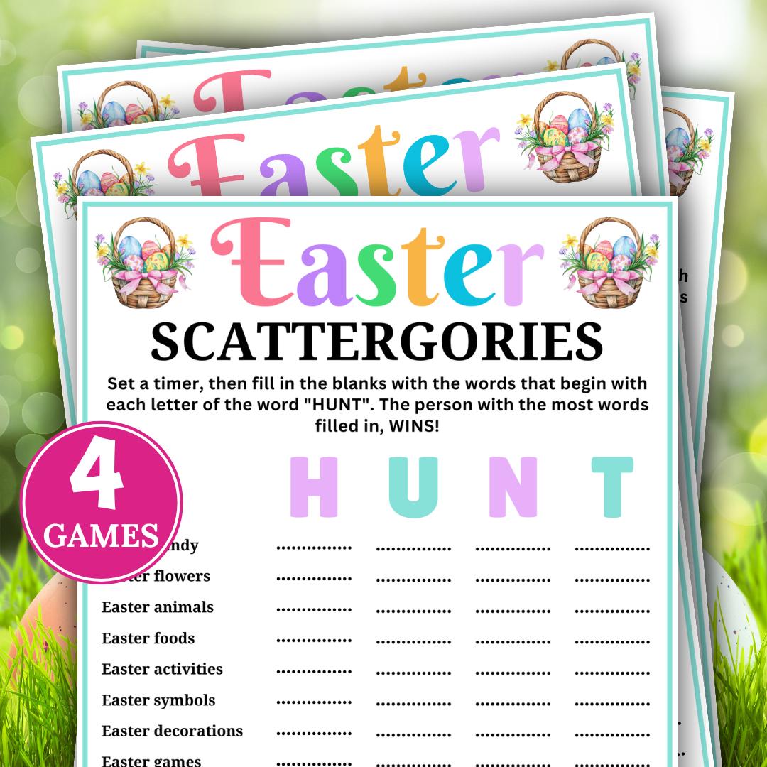 Easter Scattergories Game, Easter Printable Game, Category Challenge ...