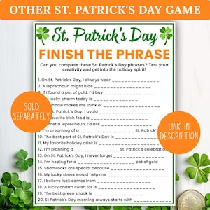 St Patricks Day Irish Slang Match up Game, Office Party Icebreaker, St ...