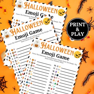 Halloween Emoji Game, Printable Halloween Games, Halloween Emoji ...