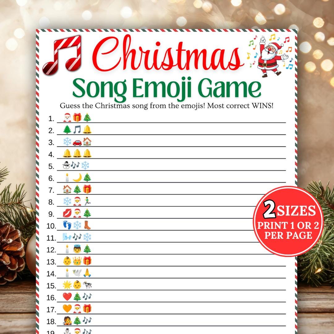 Christmas Songs Emoji Game, Fun Christmas Game, Christmas Party Game ...