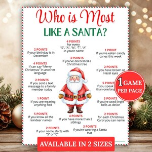 Who is Most Like Santa Game, Christmas Game, Christmas Activity, Santa ...