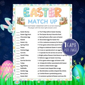 Easter Candy Match up Game, Easter Trivia Quiz, Printable Easter ...
