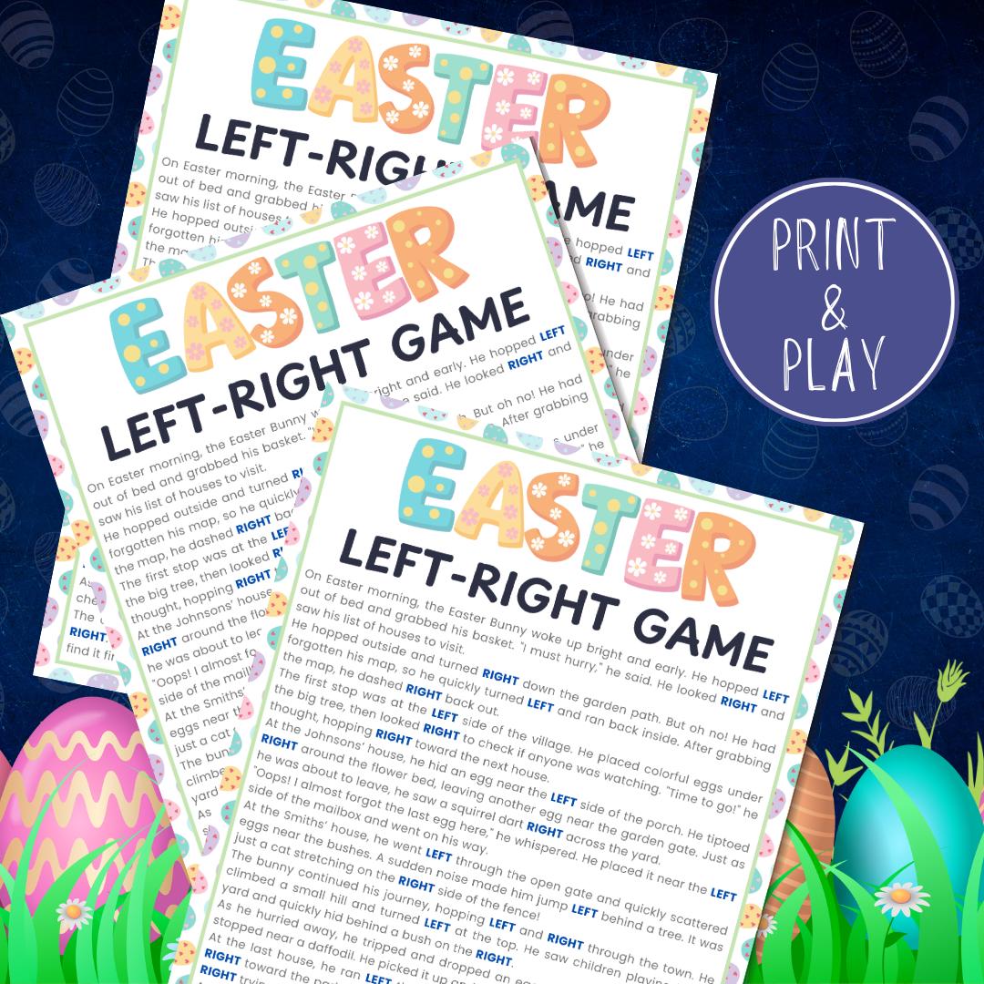 Easter Left Right Game, Printable Easter Sunday Games, Pass the Prize ...