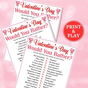 Valentine's Day This or That Game, Would You Rather Game, Party Games ...