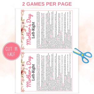 Mother’s Day Left-right Game, Pass the Prize Gift Exchange Game, Family ...