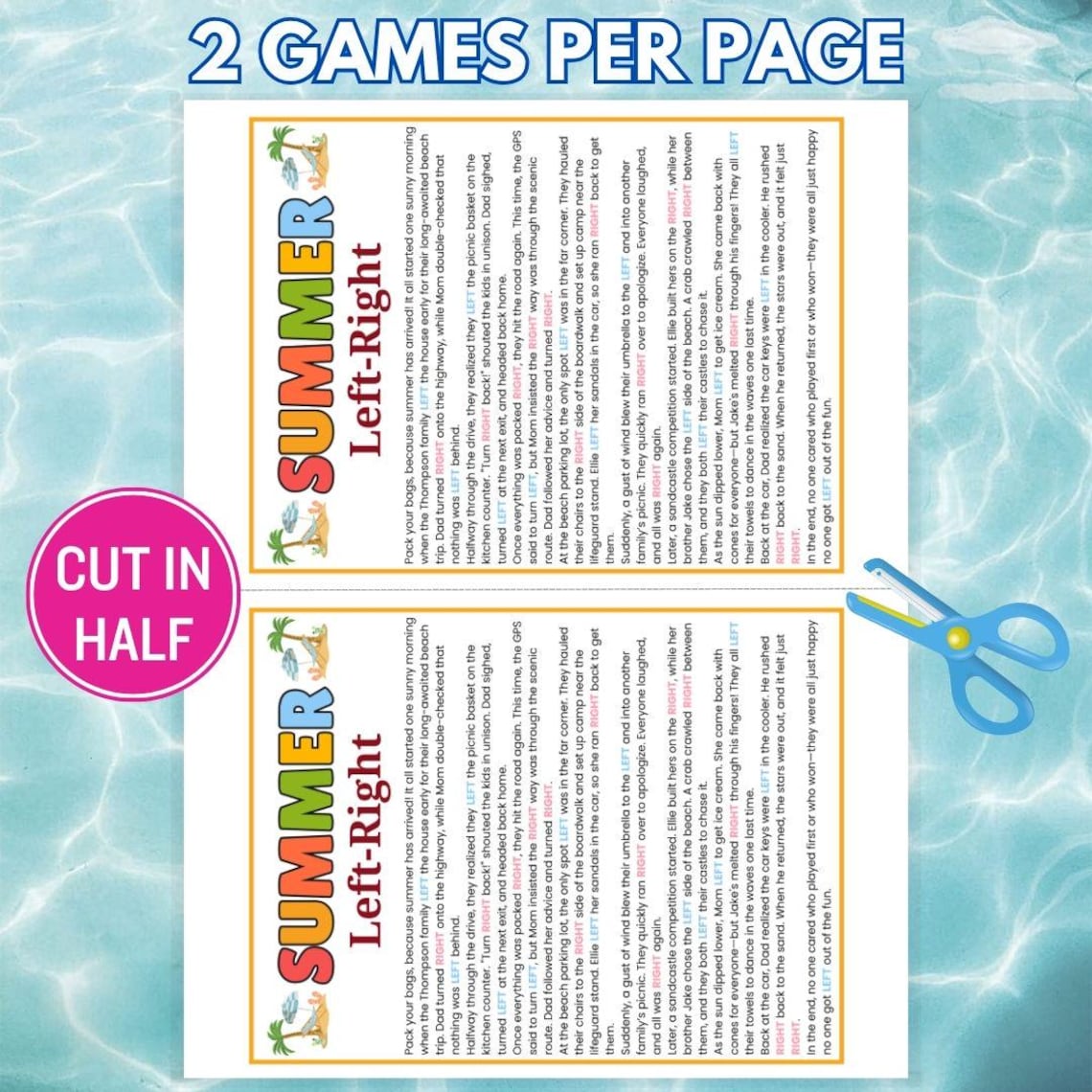 Summer Left Right Game, Pass the Prize Gift Exchange Game, Family ...