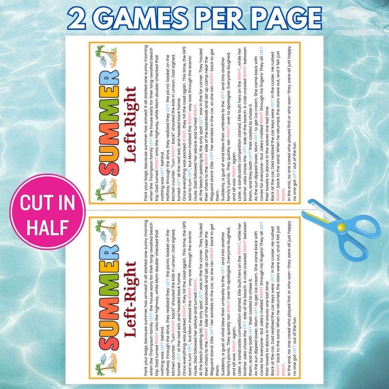 Summer Left Right Game, Pass the Prize Gift Exchange Game, Family ...