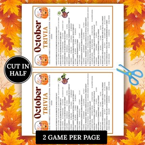 October Trivia Game, Printable October Quiz, Fall Games, Fall Party ...